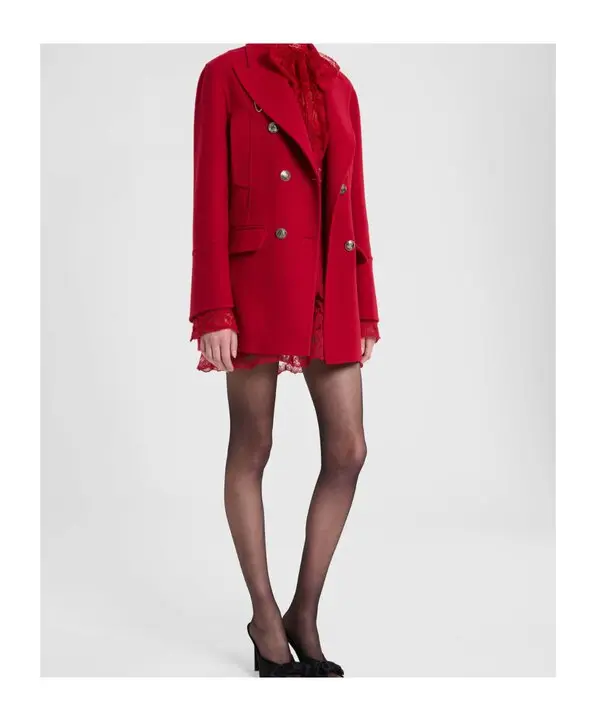 Ermanno Scervino Double-breasted Wool Double Peacoat With Heraldic Buttons