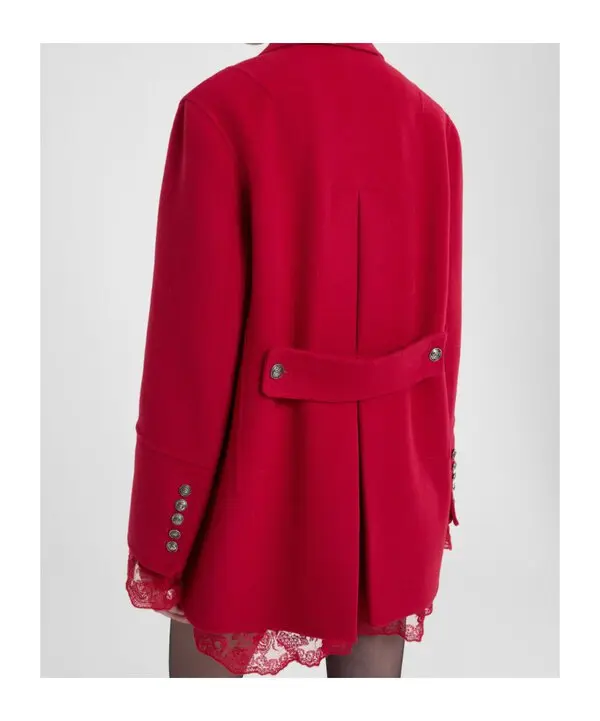 Ermanno Scervino Double-breasted Wool Double Peacoat With Heraldic Buttons