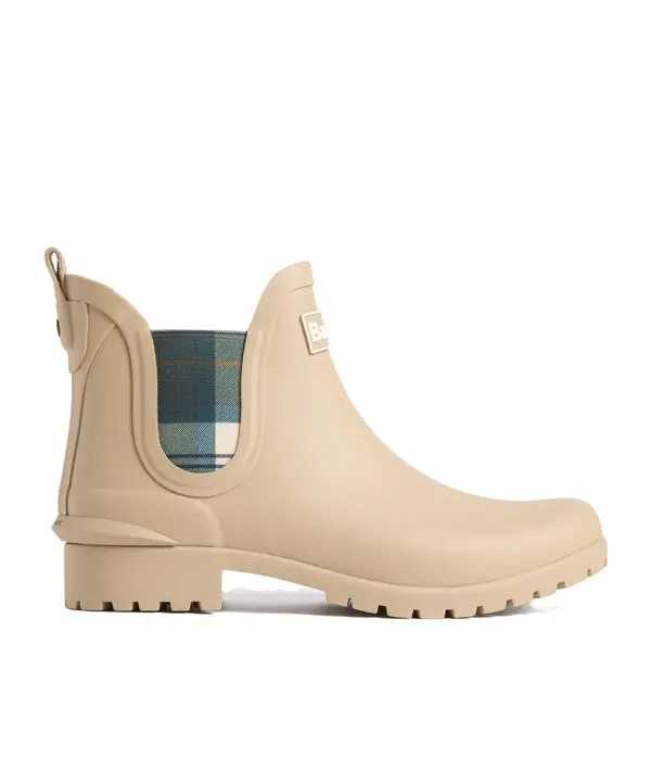 Barbour Plaid Panel Short Rain Boot - Nude