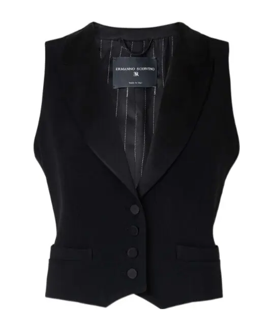 Ermanno Scervino Tailored Cady Waistcoat With Satin Lapels