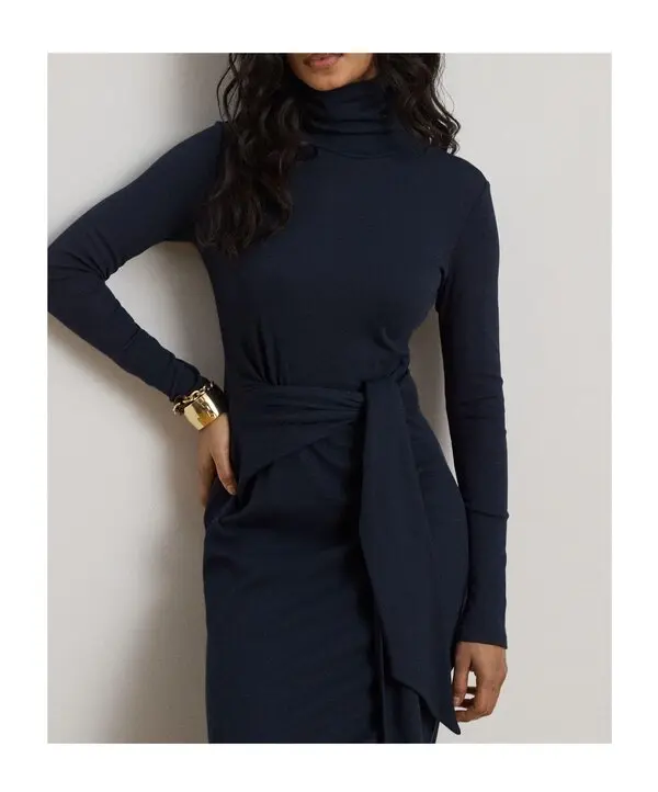 Ralph Lauren Turtleneck Midi Dress - Black