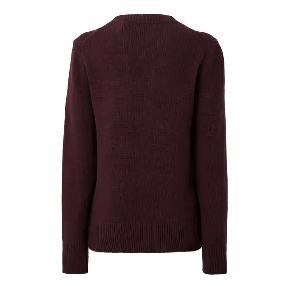 Burberry Burgundy Knight Jacquard Crew Neck Knit Sweater
