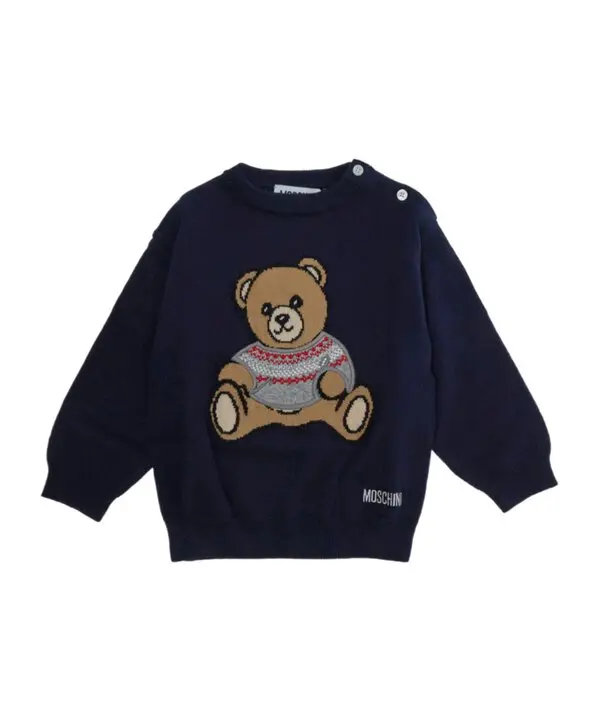 Moschino Crew Neck Long-sleeved Knitwear - Blue