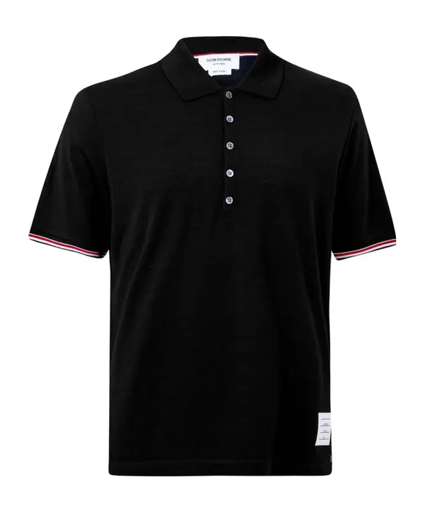 Thom Browne Short Sleeve Knit Polo Shirt