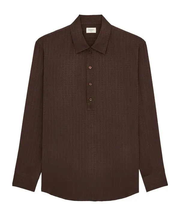 Saint Laurent Half-buttoned Jacquard Shirt