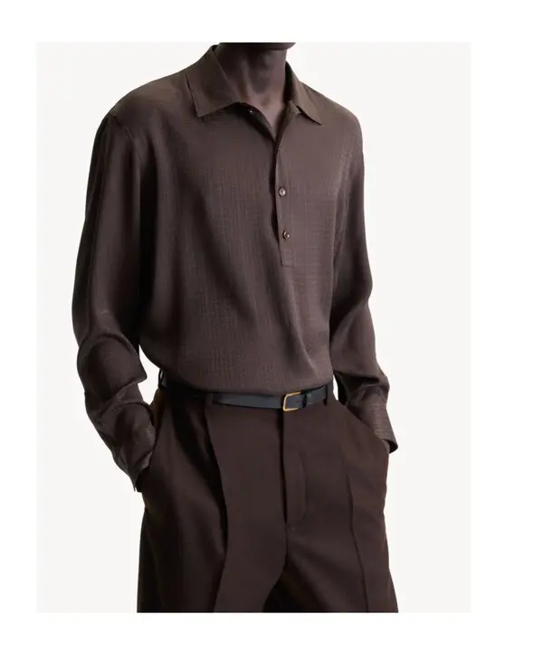 Saint Laurent Half-buttoned Jacquard Shirt