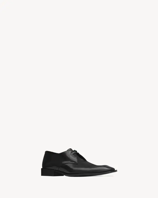 Saint Laurent Connor Derbies In Glazed Leather
