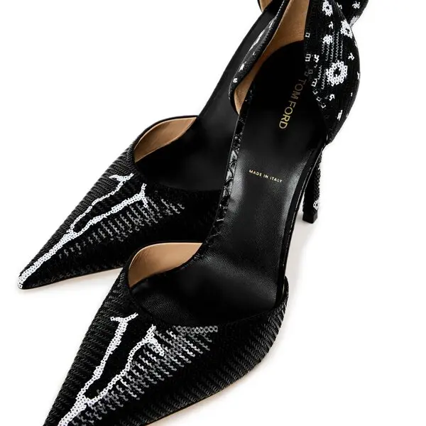 TOM FORD Sequin D'orsay Stiletto Pumps - Black