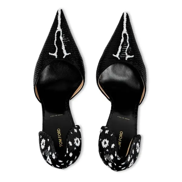 TOM FORD Sequin D'orsay Stiletto Pumps - Black