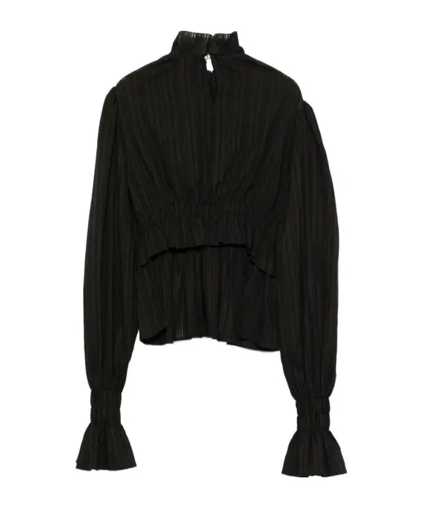 ANN DEMEULEMEESTER Smocked Ruffled Blouse