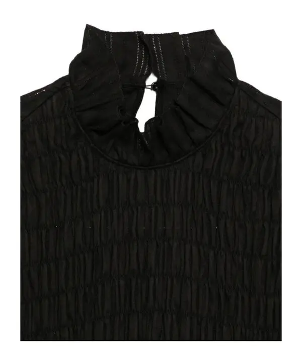ANN DEMEULEMEESTER Smocked Ruffled Blouse