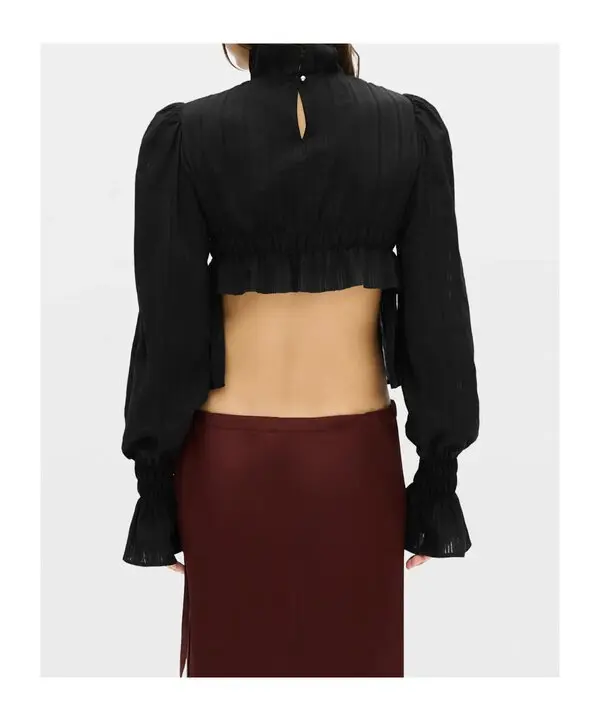 ANN DEMEULEMEESTER Smocked Ruffled Blouse