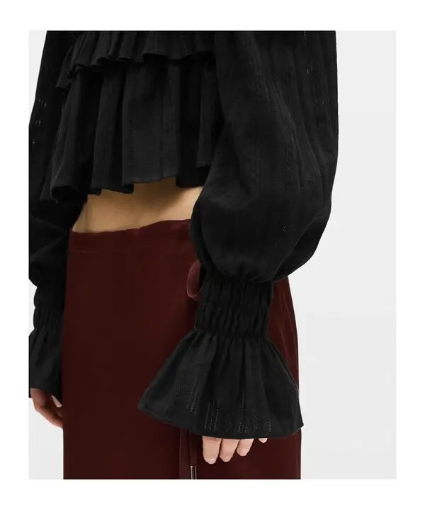 ANN DEMEULEMEESTER Smocked Ruffled Blouse