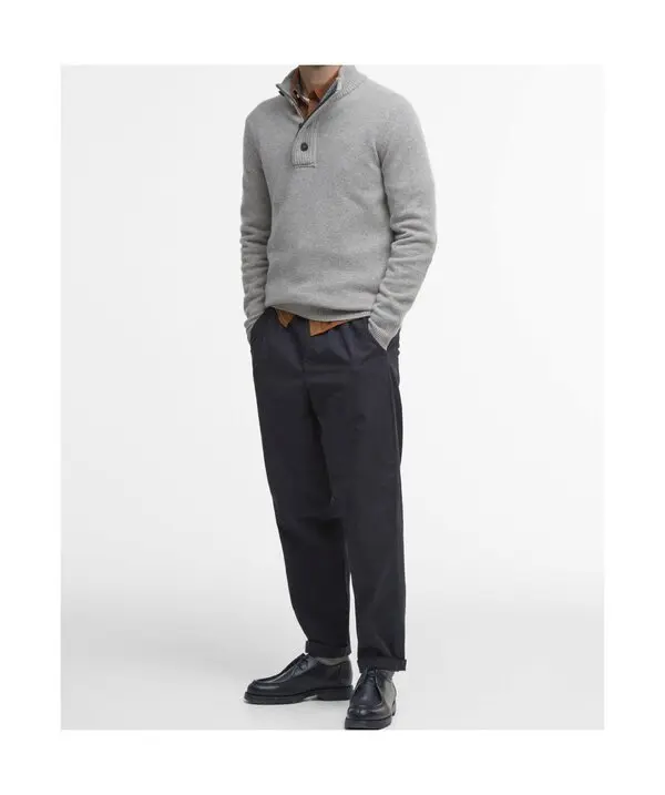 Barbour Button Mock Neck Knit Sweater