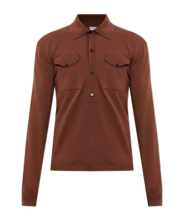 Bottega Veneta Long-sleeve Polo Shirt