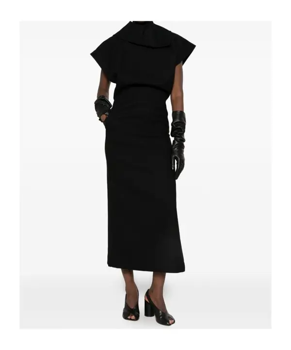 Issey Miyake Asymmetric Midi Dress - Black