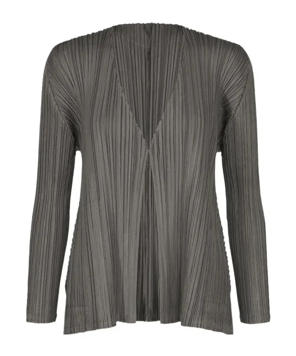 Issey Miyake Mellow Pleats Cardigan - Charcoal-grey