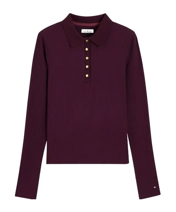 Tommy Hilfiger Rib Long-sleeve Polo Shirt - No