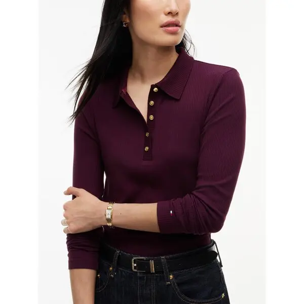 Tommy Hilfiger Rib Long-sleeve Polo Shirt