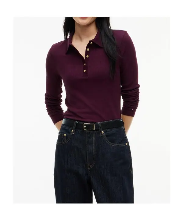 Tommy Hilfiger Rib Long-sleeve Polo Shirt