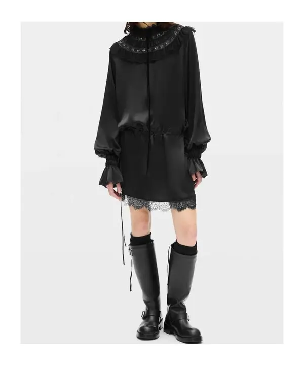 ANN DEMEULEMEESTER Armida Ruffle Collar Mini Dress