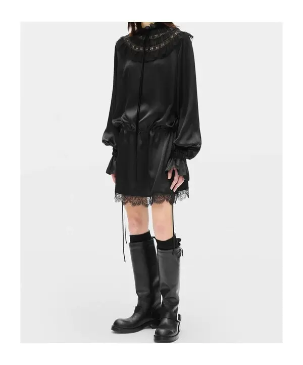 ANN DEMEULEMEESTER Armida Ruffle Collar Mini Dress