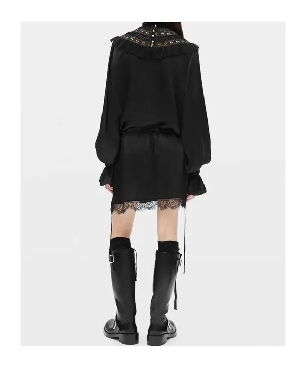 ANN DEMEULEMEESTER Armida Ruffle Collar Mini Dress