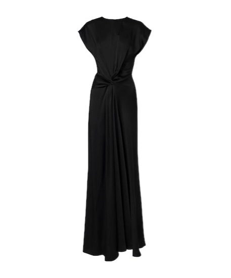 Victoria Beckham Draped Satin Gown - Black