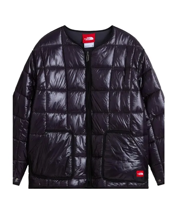 The North Face Dark Purple Shiny Crew Neck Quilted Jacket
