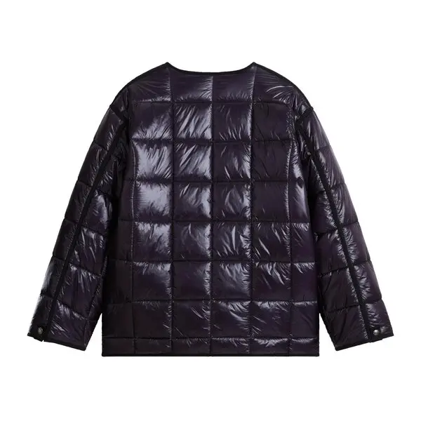 The North Face Dark Purple Shiny Crew Neck Quilted Jacket