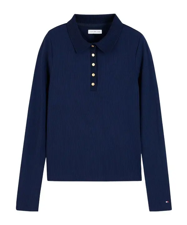 Tommy Hilfiger Rib Long-sleeve Polo Shirt
