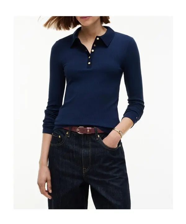 Tommy Hilfiger Rib Long-sleeve Polo Shirt