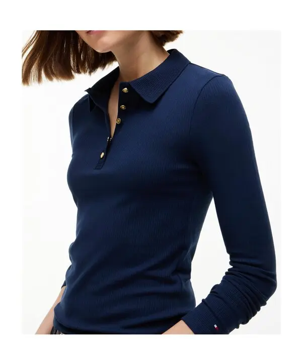 Tommy Hilfiger Rib Long-sleeve Polo Shirt