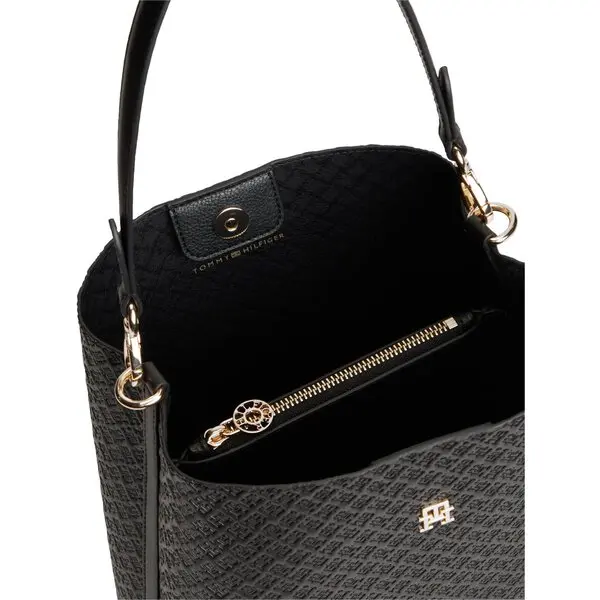 Tommy Hilfiger Icon Satchel Mono Faux Leather Shoulder Bag
