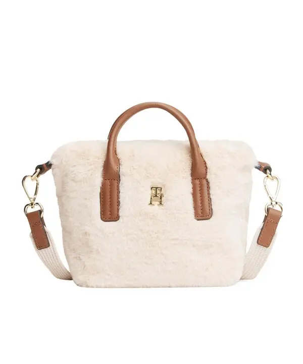 Tommy Hilfiger Shearling Mini Tote Bag - No