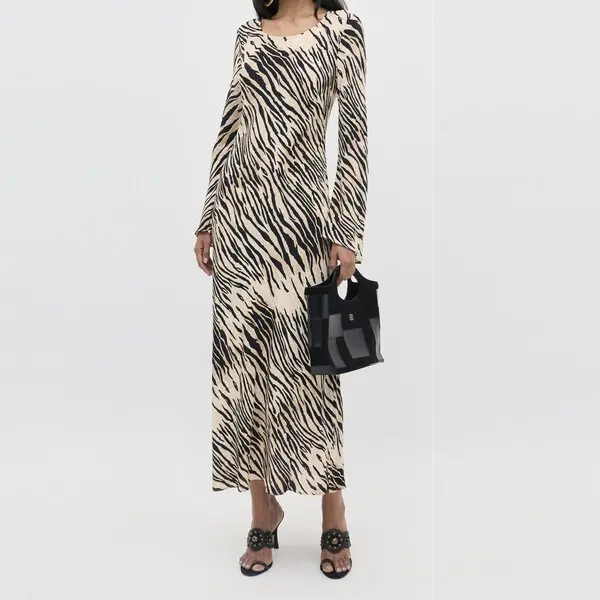Rixo Long Sleeve Midi Dress - Nude