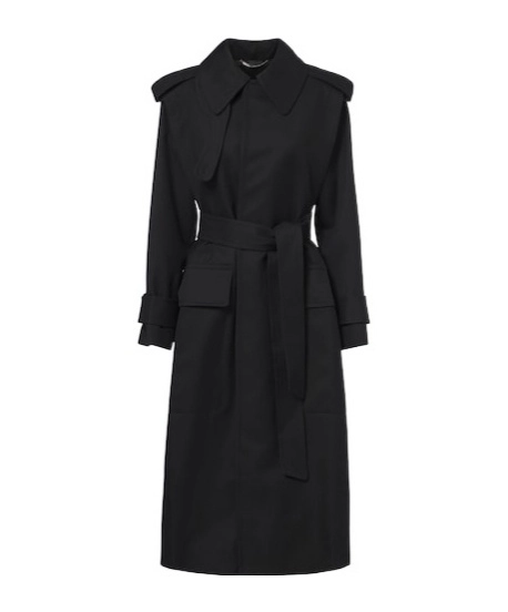 Victoria Beckham Minimal Long Twill Trench Coat - Black