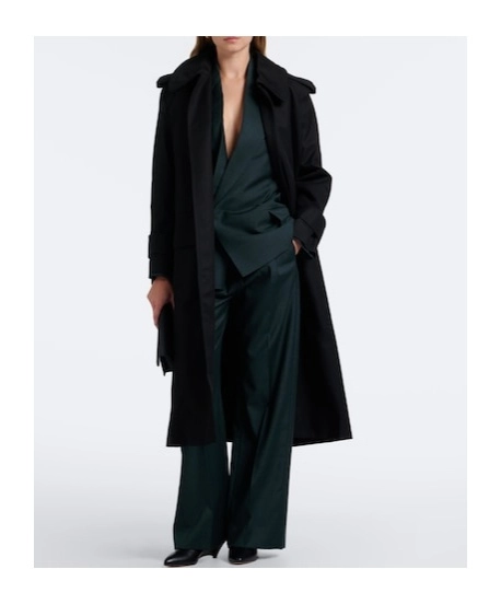 Victoria Beckham Minimal Long Twill Trench Coat