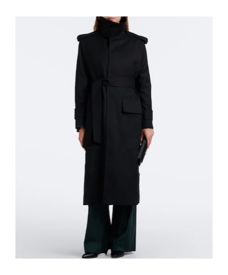 Victoria Beckham Minimal Long Twill Trench Coat