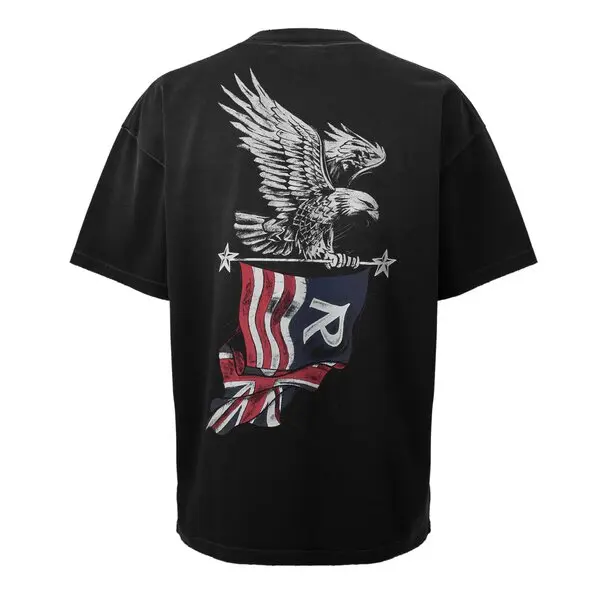 REPRESENT Washed Flag Print Crew Neck Short Sleeve Tee