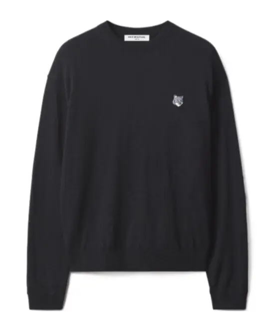 Maison Kitsuné Fox Head Merino Sweater - Black