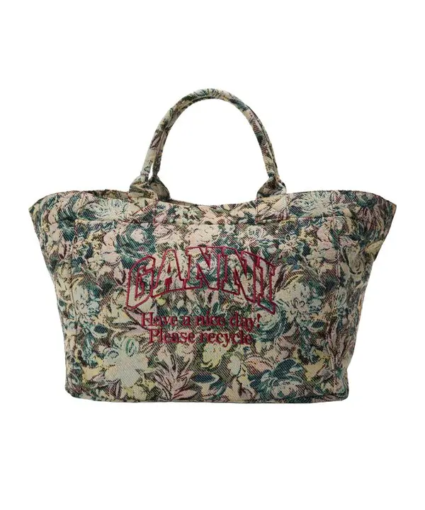 GANNI Xxl Print Tote Bag - Gray