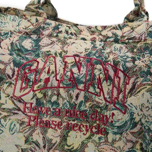 GANNI Xxl Print Tote Bag - Gray