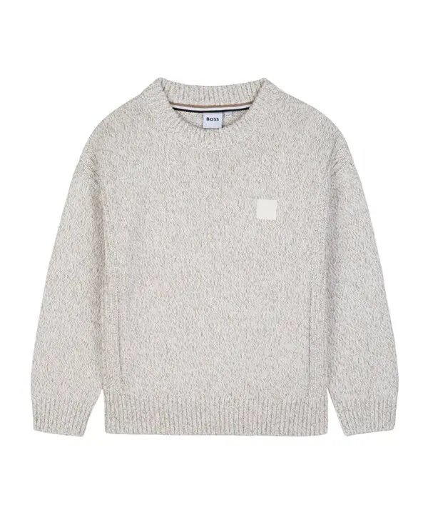 Hugo Boss Square Patch Crew Neck Knit Sweater
