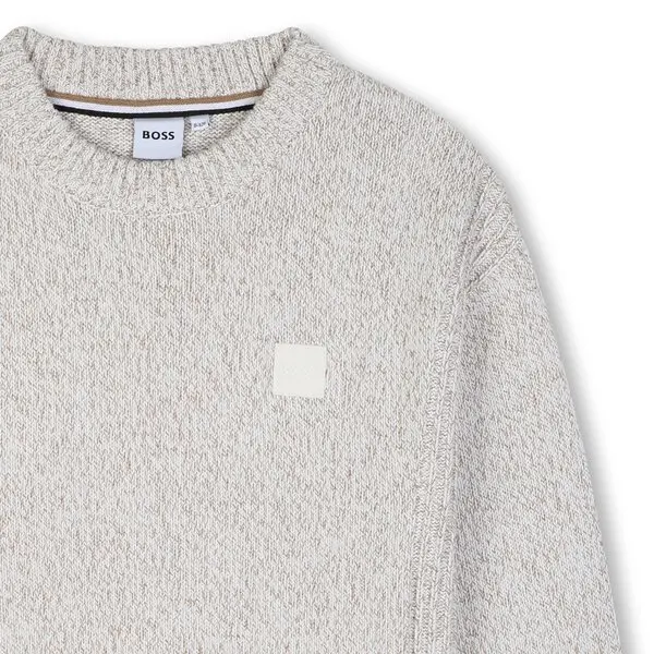 Hugo Boss Square Patch Crew Neck Knit Sweater