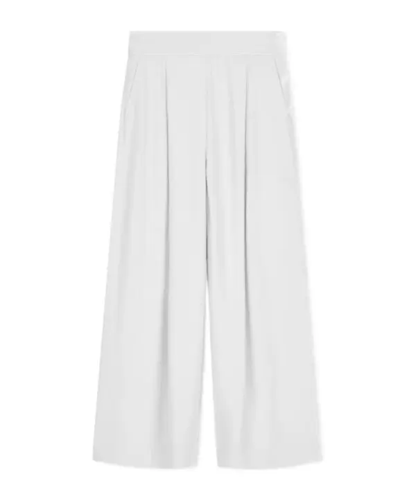Emporio Armani Palazzo Pants In Textured Bark-effect Fabric Signature Capsule - Grey