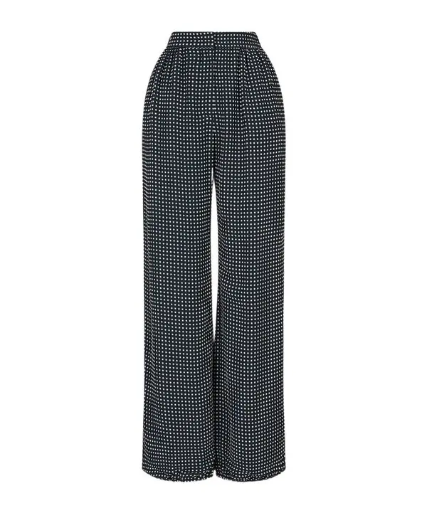 Emporio Armani High Waisted Wide Leg Trousers - Black