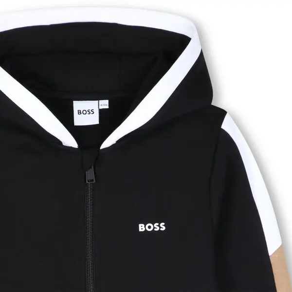 Hugo Boss Color Block Hooded Zip-up Jacket