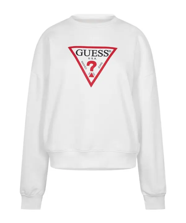 Guess Crew Neck Long-sleeve Sweatshirt - White