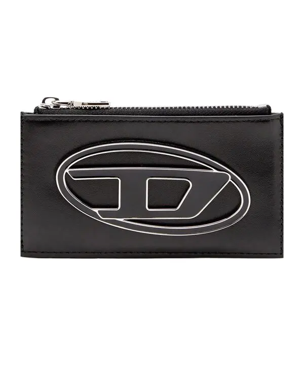 DIESEL® Smooth Leather Zip Card Holder